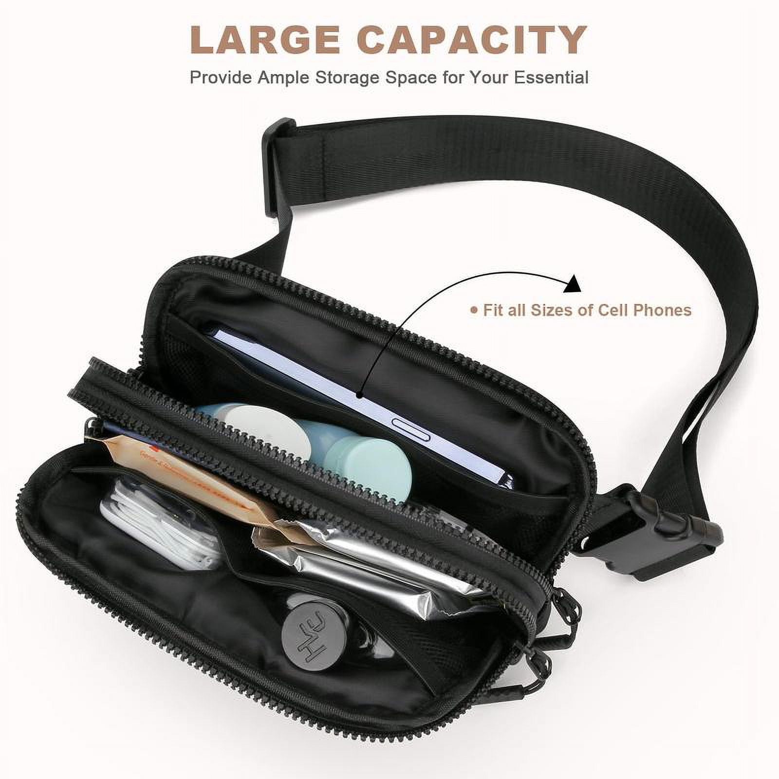 Fanny Packs for Women Men,Belt Bag with 4 Zipper Pockets,Waterproof ...