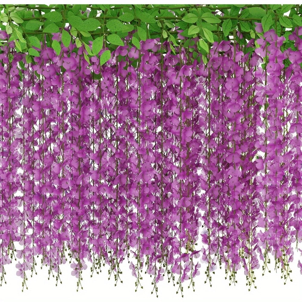 Fanruina 80-Branch White Artificial Wisteria Garland - 6ft Flower Vines ...