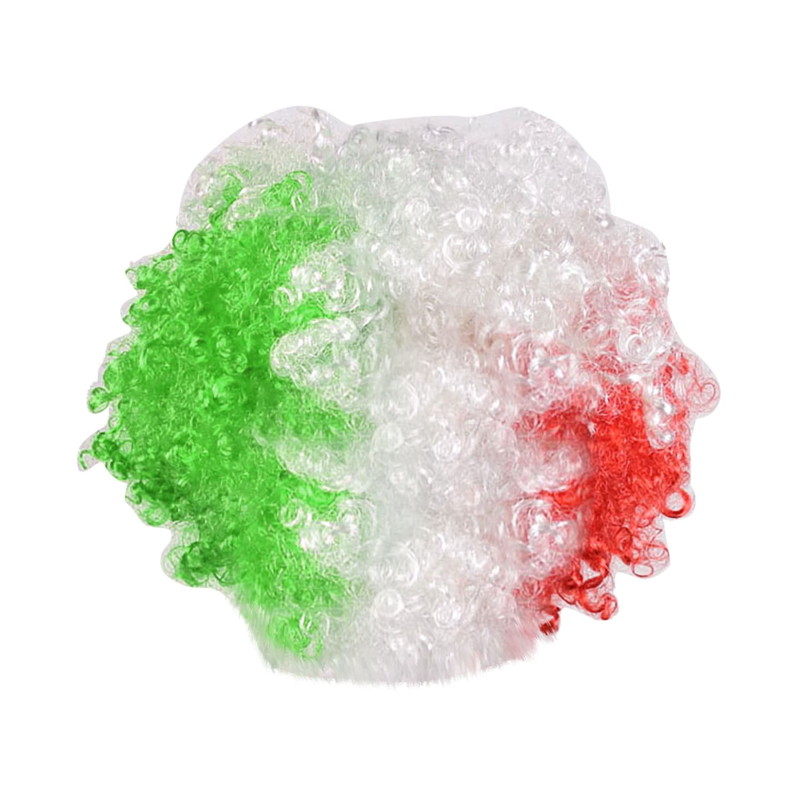 Fans’ Afro Wig, Italian Flag Color Headdress - White Base, Explosion ...