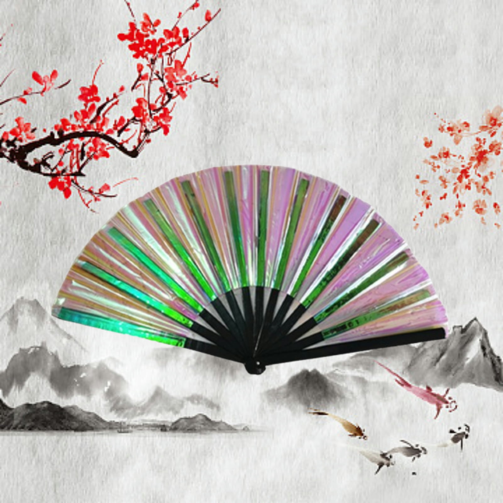 Fans for Line Dancing Bulk, Holographic Craft Fans New 2025 - Foldable ...