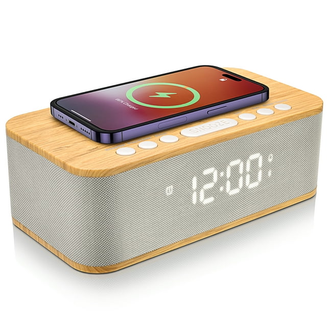 Fansbe Vibrating Digital Alarm Clock Bluetooth Speaker, Wireless ...