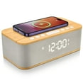 Fansbe, Digital Alarm Clock, Wireless Charging Alarm Clock, Wood ...