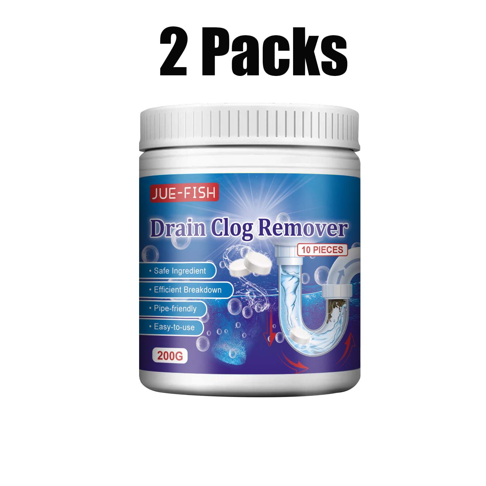Fanshiluo 234g*2 Pipe Unclogger Powerful Dissolving Liquid Through ...