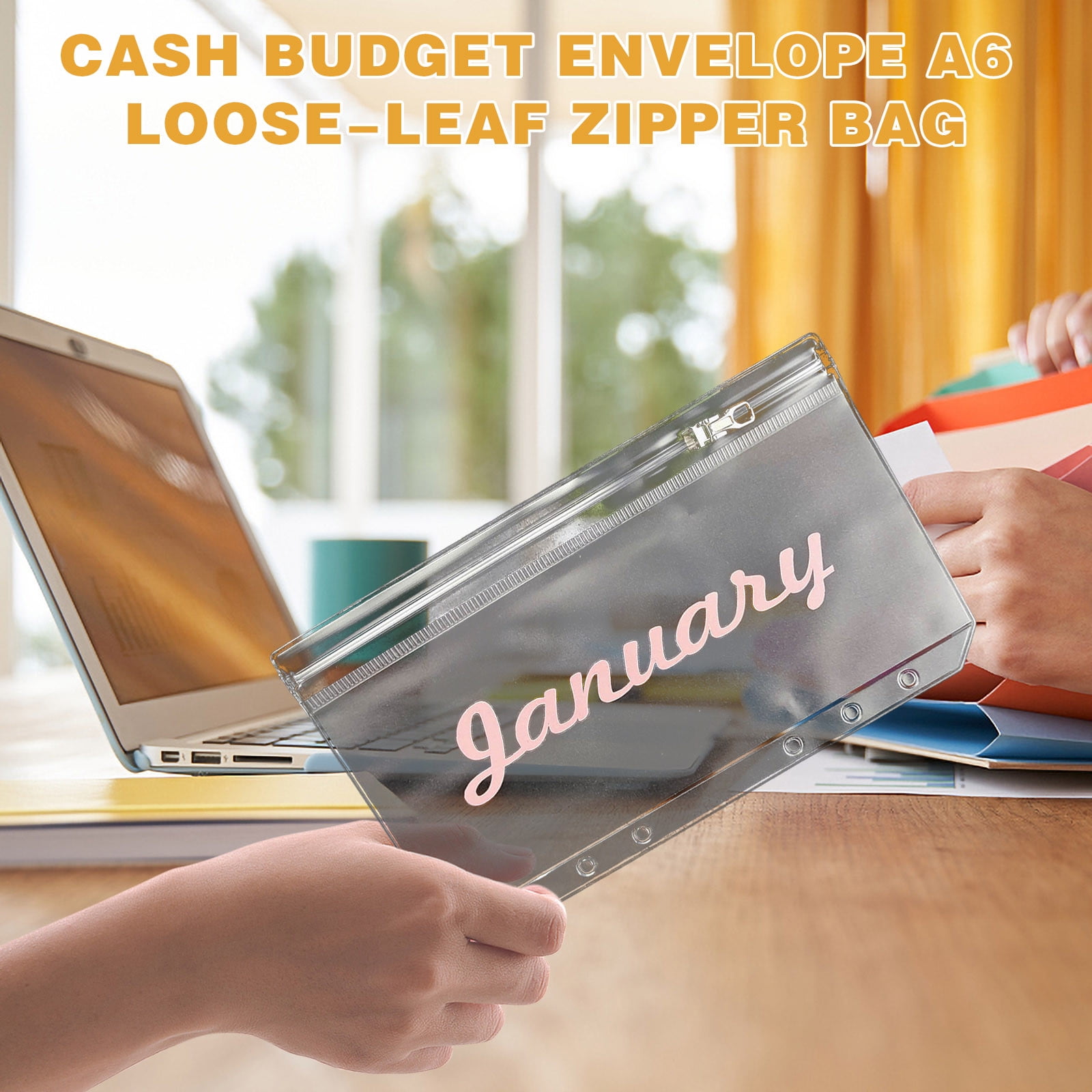 Fanshiluo A6 1-12 MONTHS Storage Folder Cash Planner Binder Pocket ...