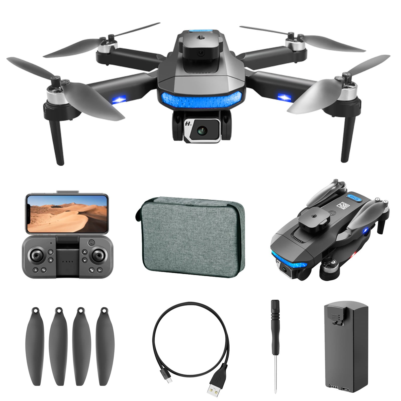 Fanshiluo Drone with Camera for Adults 2.4G WIFI FPV Drone With 4K ...