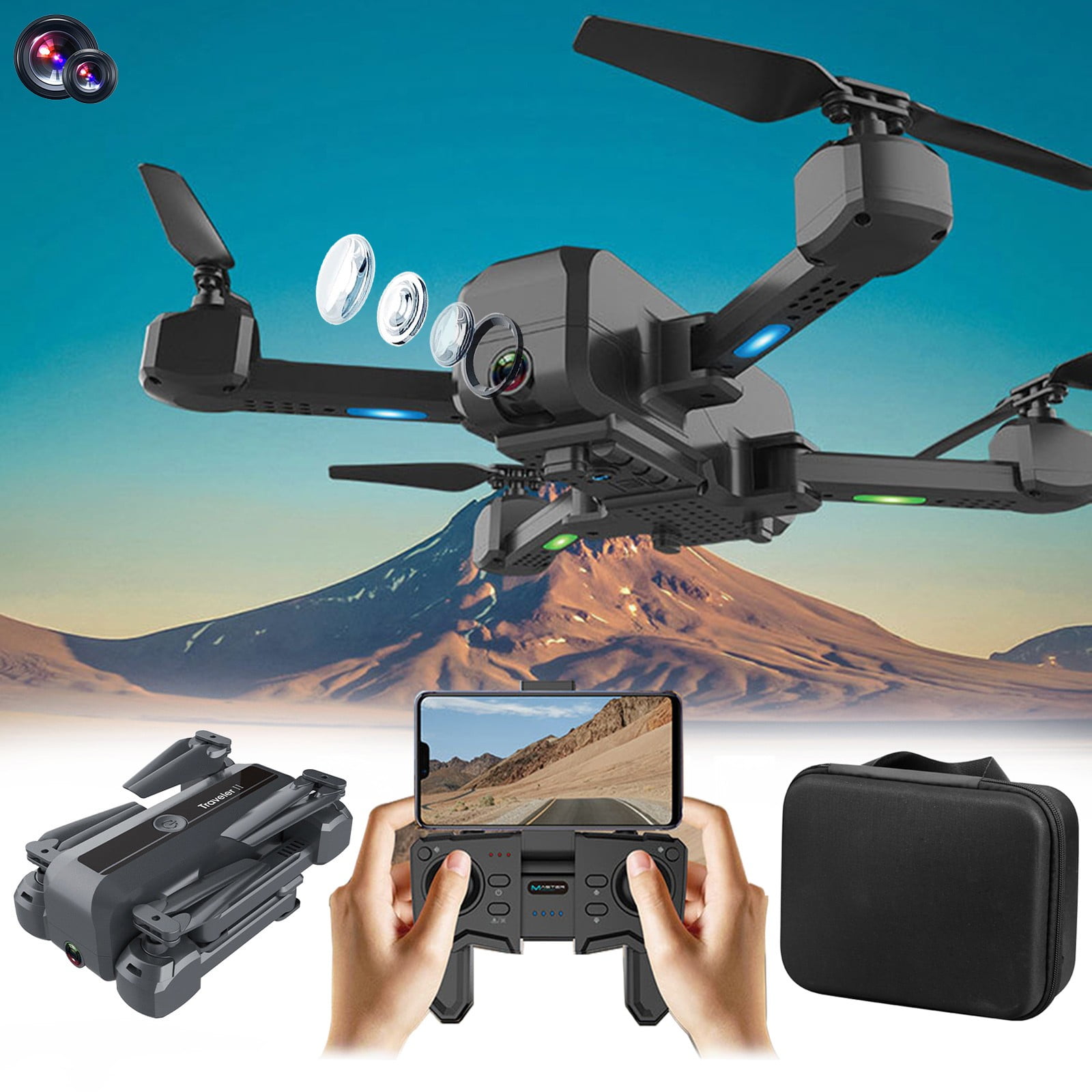Fanshiluo Drone with Camera for Adults Drone With 4K HD FPV Camera ...