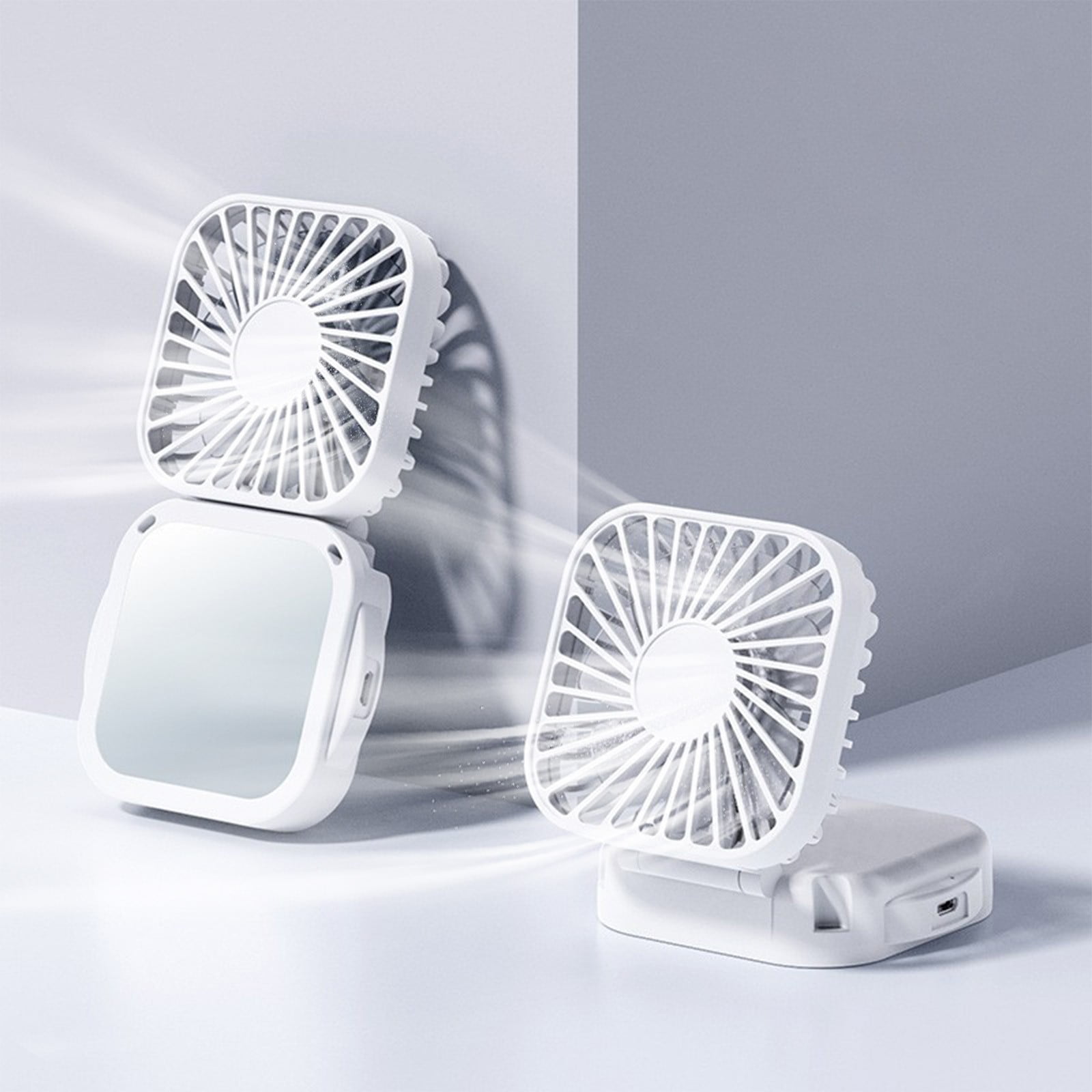 Fanshiluo Portable Fans With Their Own Vanity Mirrors USB Rechargeable ...
