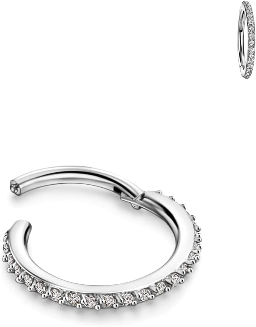 Fansing 316L Surgical Steel Zirconia Piercing Rings For Daith Helix ...