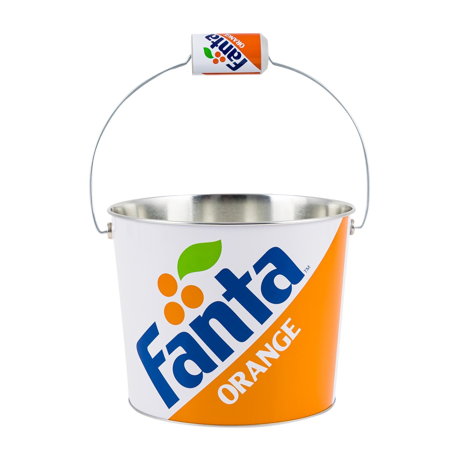 Fanta Beverage Bucket with Grip Handle – Orange Metal Party Drink Tub ...