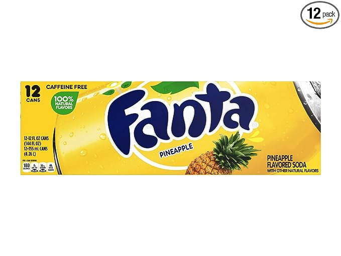 Fanta Fruit Flavored Soft Drink -Pineapple flavored (12 Pack) - Bundled ...