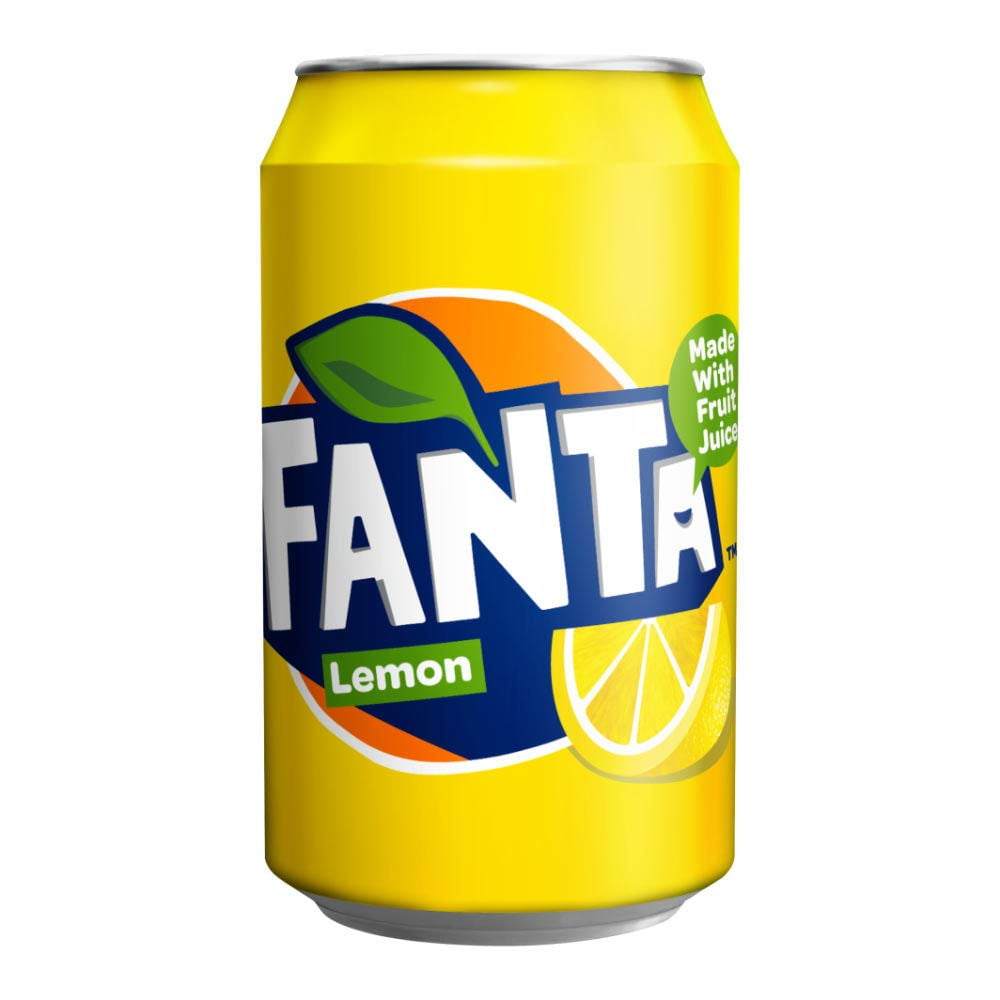 Fanta Lemon Soda, 330ml Cans, Pack of 6, Refreshing Citrus Flavor ...