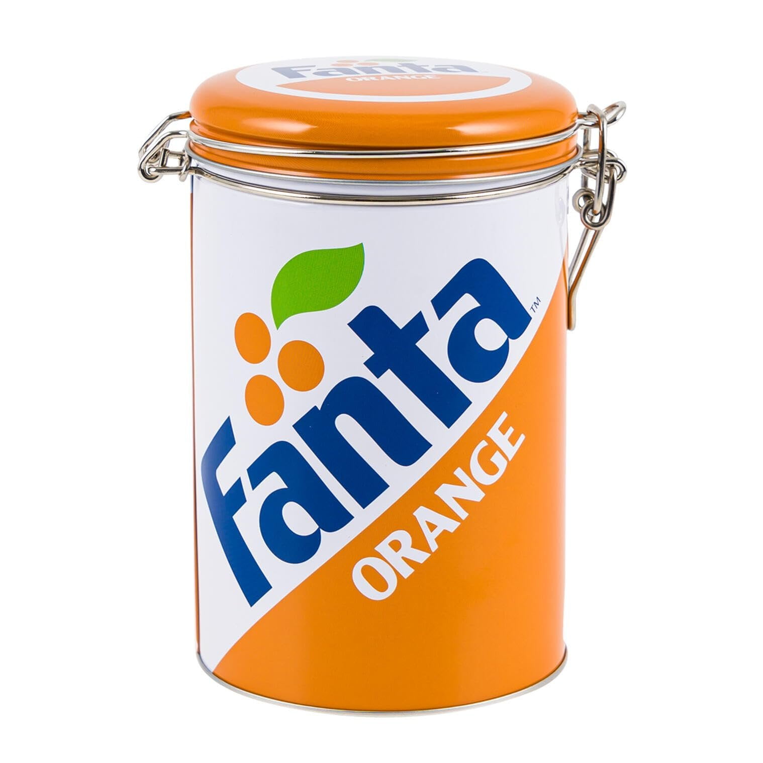 Fanta Orange Food Container Large Round Cylinder All Metal Locking ...