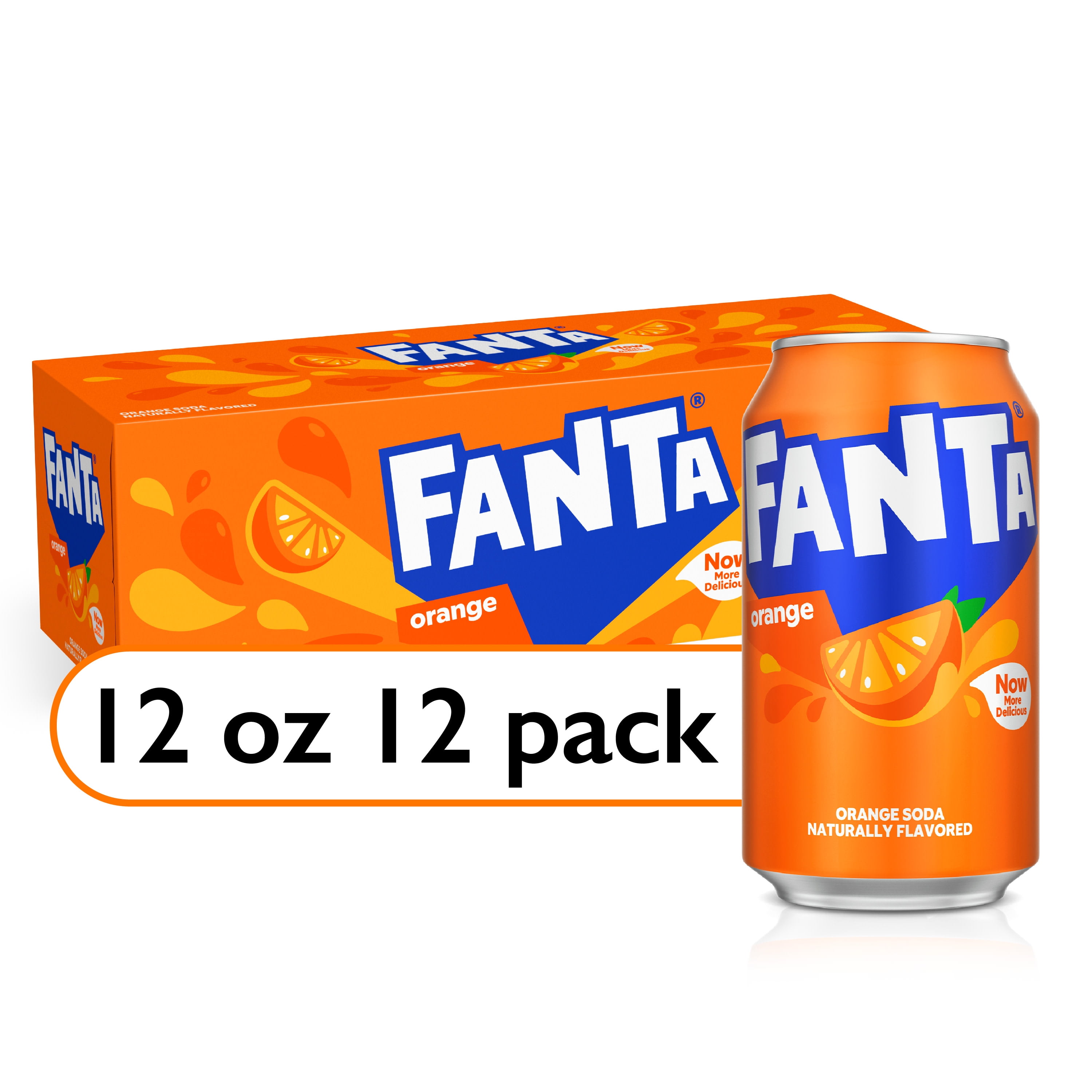 Fanta Orange Fruit Soda Pop, 12 fl oz, 12 Pack Cans - Walmart.com