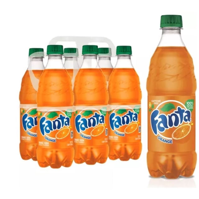Fanta Orange Soda Fruit Flavored Soft Drink, 16.9 Fl Oz Bottles ...