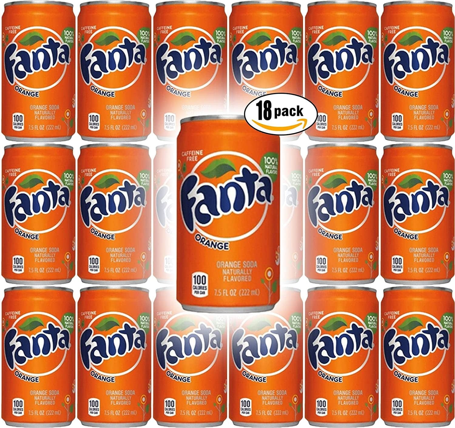 Fanta Orange Soda, 7.5 Fl Oz Mini Cans (Pack of 12, Total of 90 Fl Oz ...
