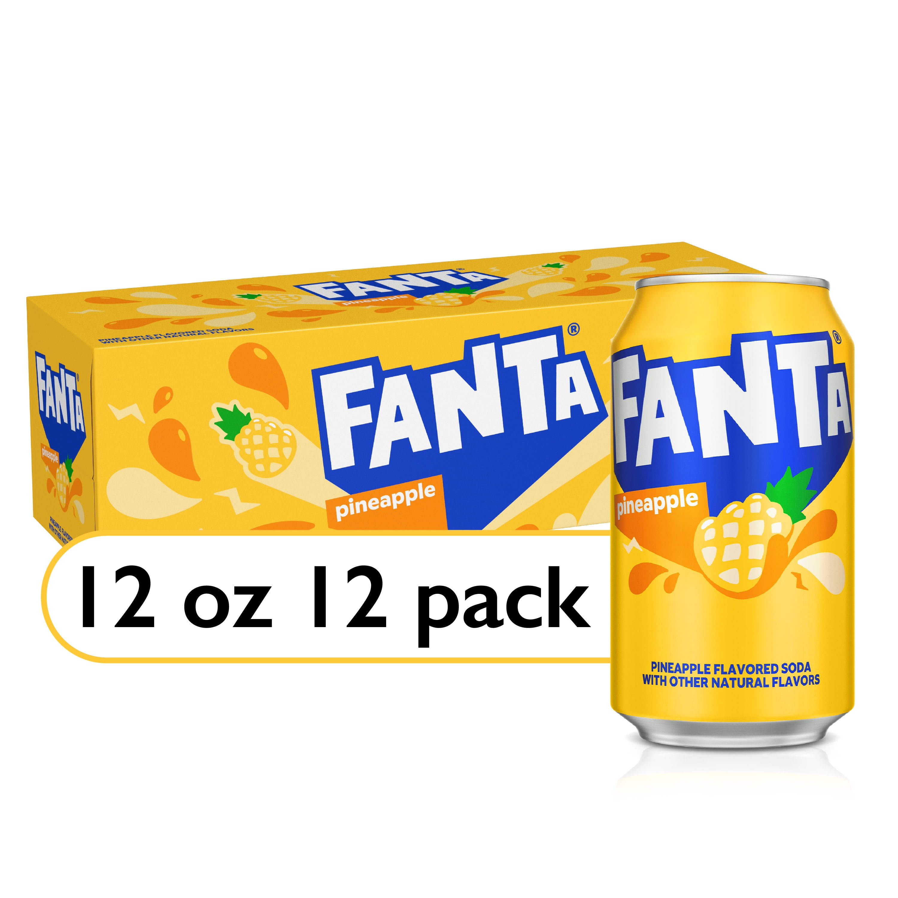 Fanta Pineapple Fruit Soda Pop, 12 fl oz, 12 Pack Cans - Walmart.com