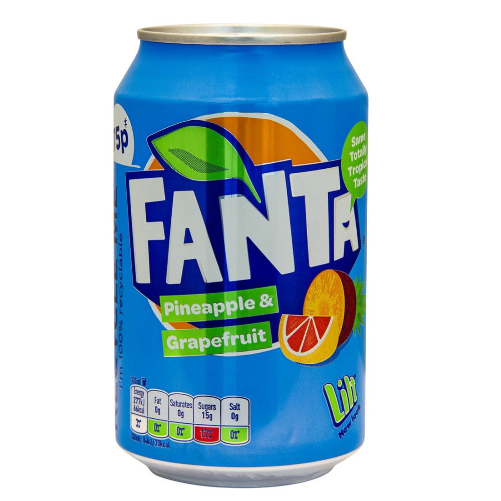 Fanta Pineapple & Grapefruit Soft Drink Can 330ml (Pack of 6) - Walmart.com