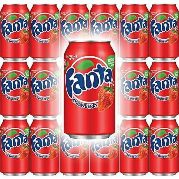 Fanta Strawberry Soda, 12 Fl Oz Cans, Pack Of 18, Total 216 Fl Oz ...
