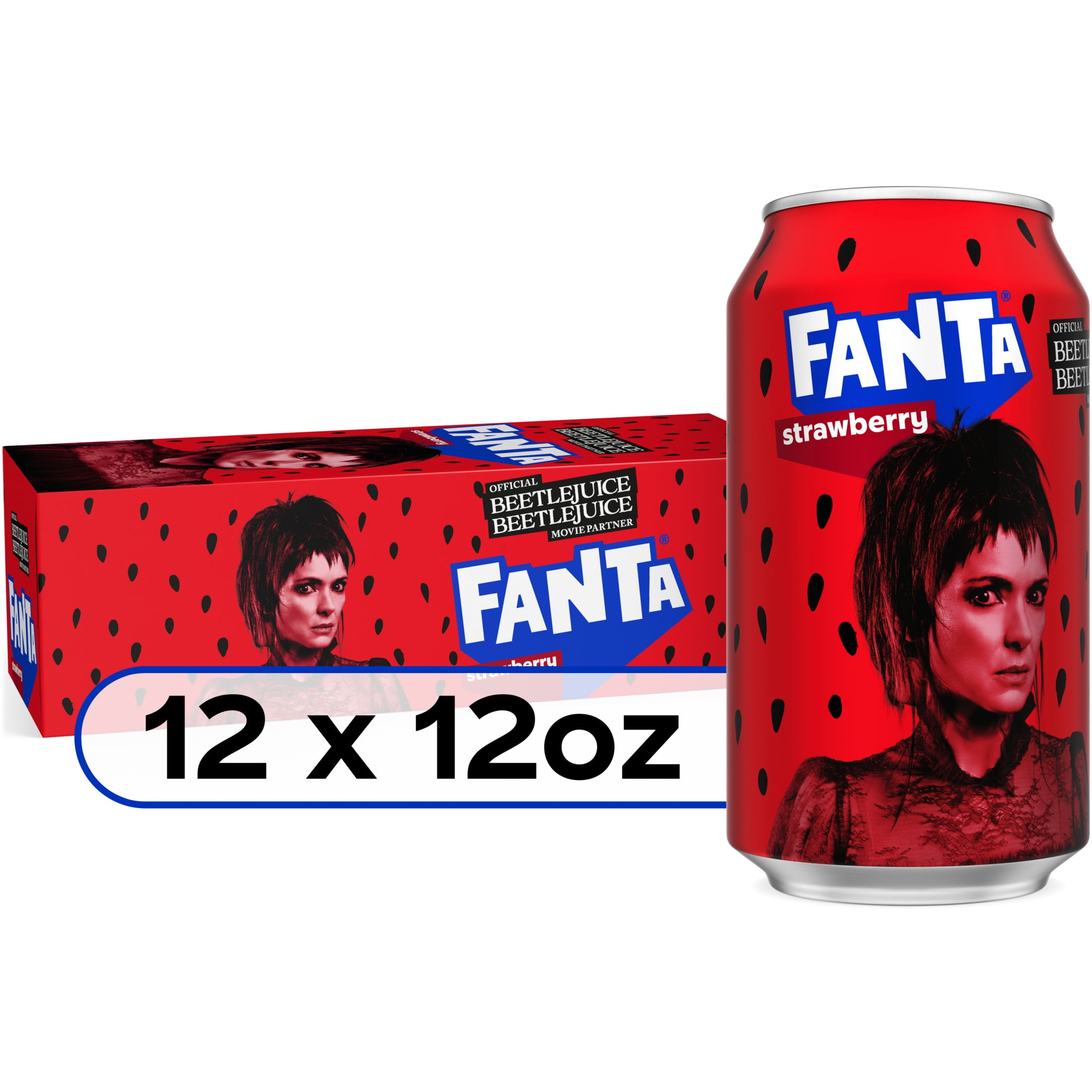 Fanta Strawberry Fruit Soda Pop, 12 fl oz, 12 Pack Cans - Walmart ...
