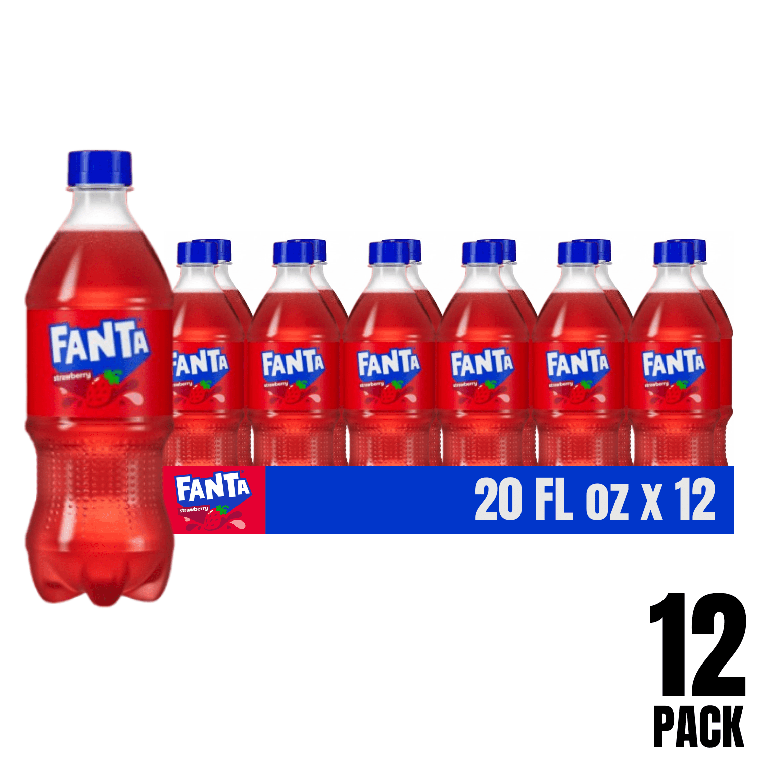 Fanta Strawberry Soda Pop, 20 fl oz Bottles, 12 Pack - Walmart.com