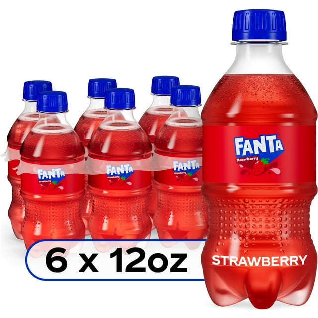 Fanta Caffeine-Free Strawberry Soda, 12 fl oz, 6 Pack Soft Drink ...