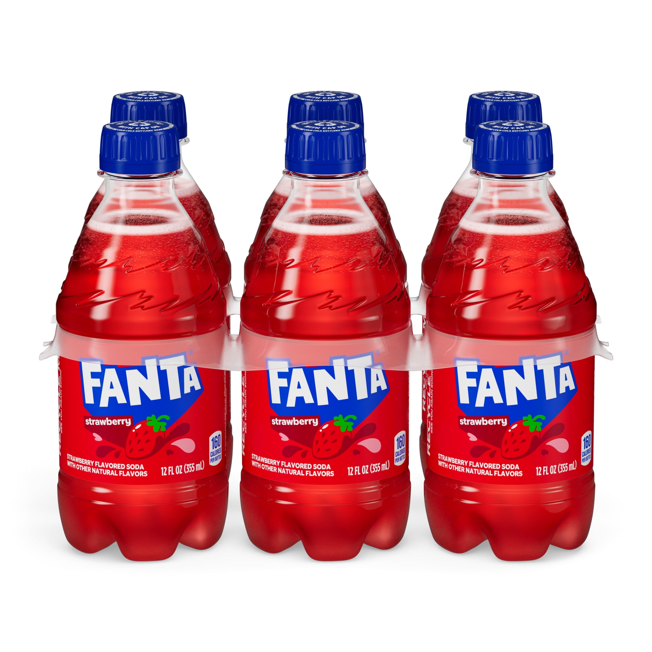 Fanta Strawberry Soda Pop Soft Drink Bottles, 12 fl oz, 6 Pack ...