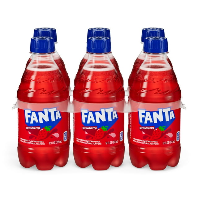 Fanta Strawberry Soda Pop Soft Drink Bottles, 12 fl oz, 6 Pack ...