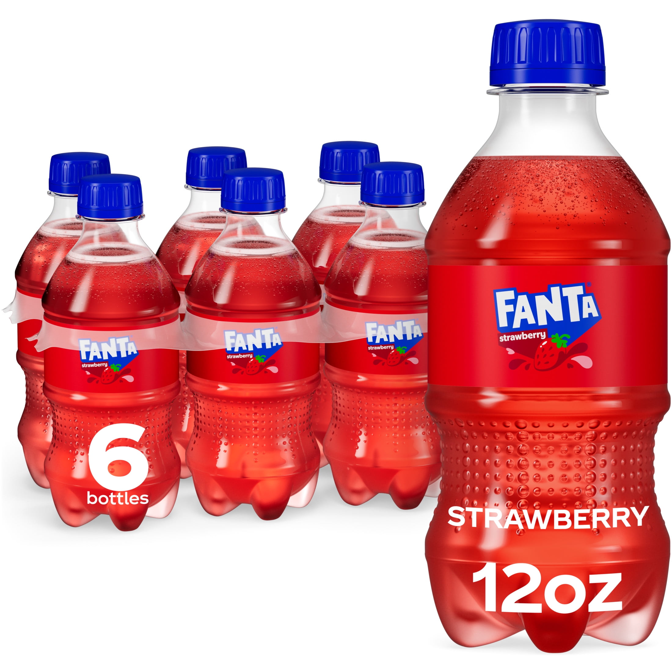 Fanta, Strawberry Soda, 12 fl oz, 6 Pack Bottles, Caffeine-Free ...