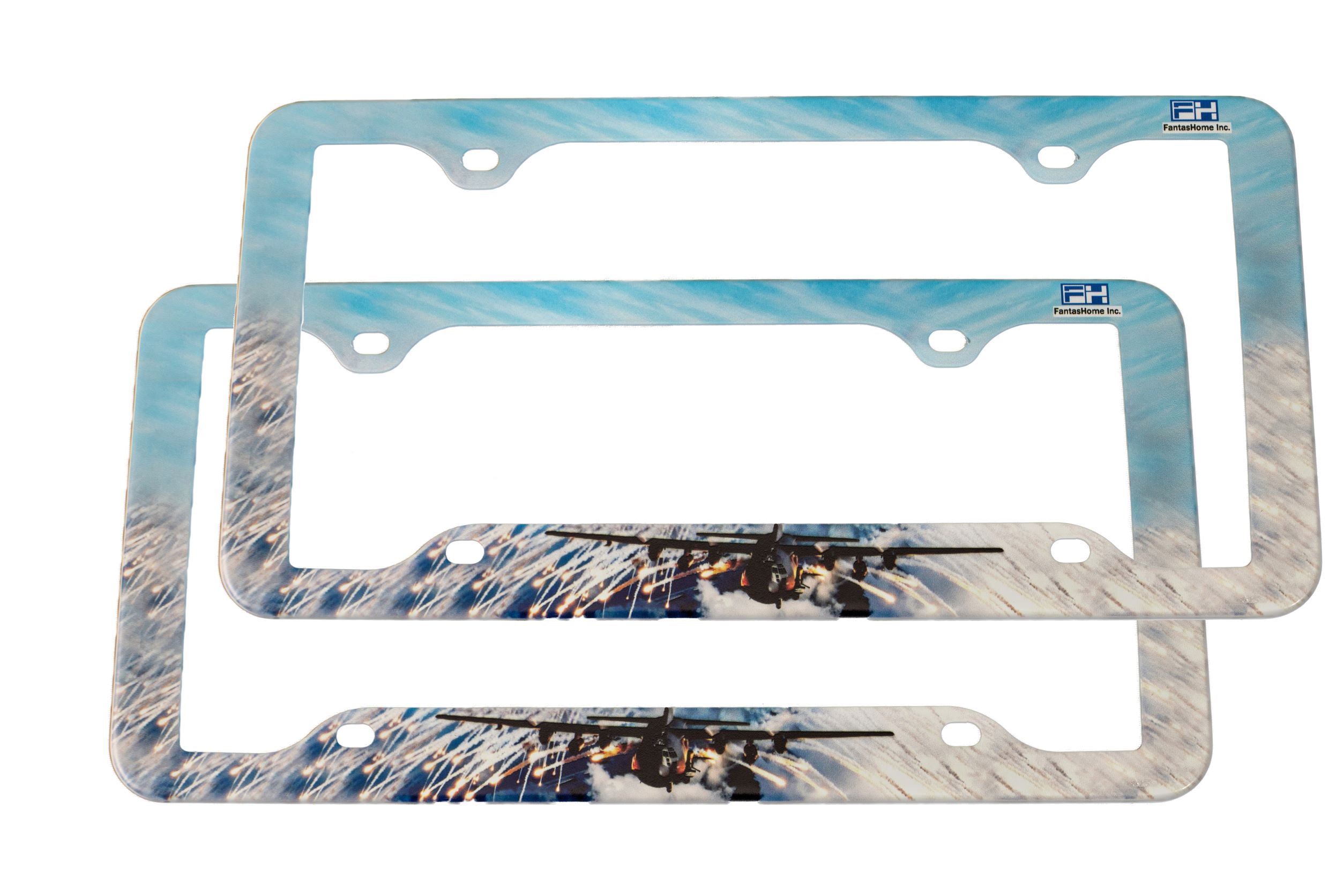 FantasHome 2 Pack Stainless Metal Car License Plate Frame Cover, US ...