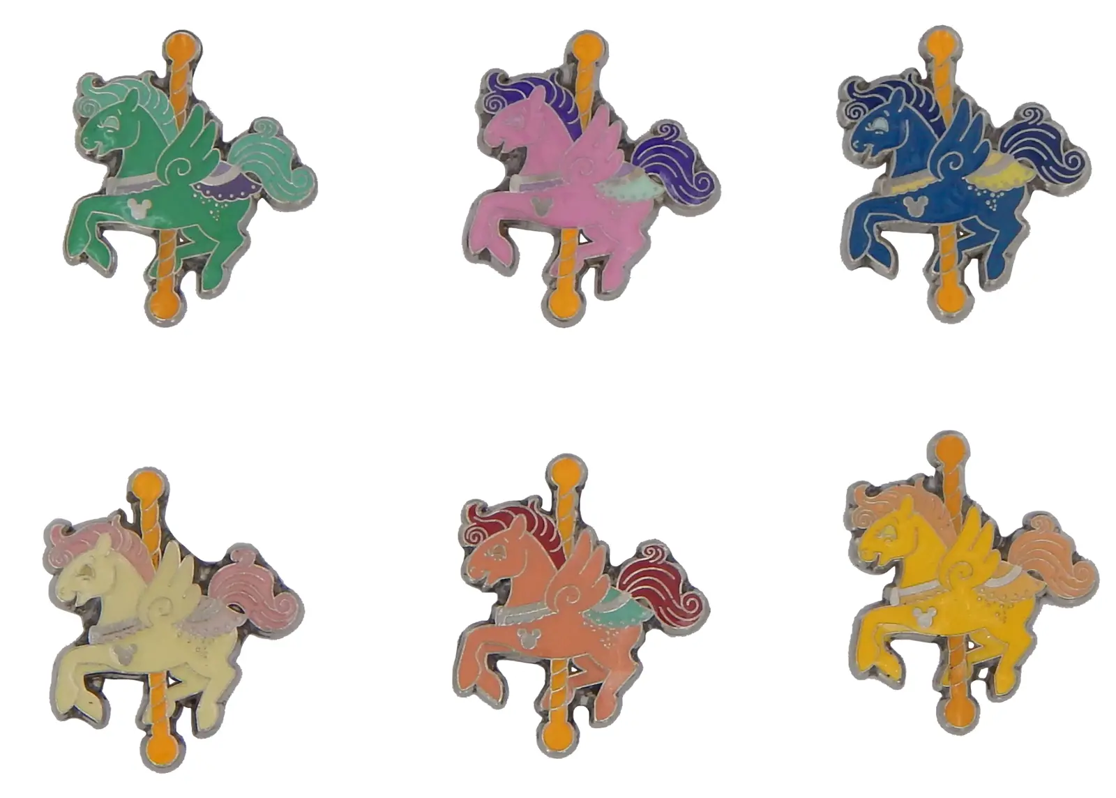 Fantasia Carousel Pegasus Color Horses Disney Park Trading Pin Set 6 ...