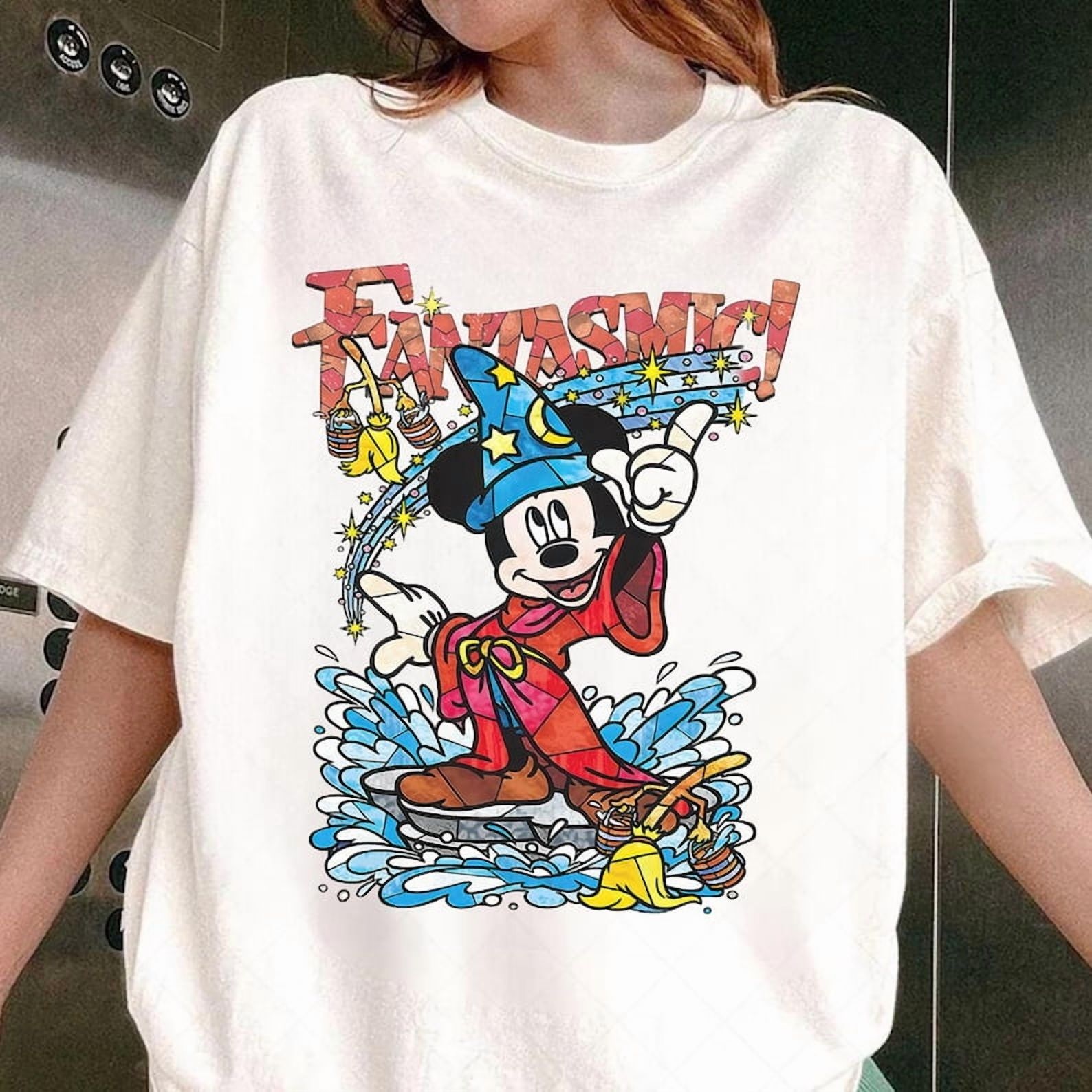 Fantasia Sorcerer Mickey Magic Wizard Retro T-Shirt, Fantasia Sorcerer ...
