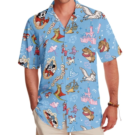 Fantasia Sorcerer Mickey Mouse Wizard Hawaiian Shirt, Fantasmic Disney ...