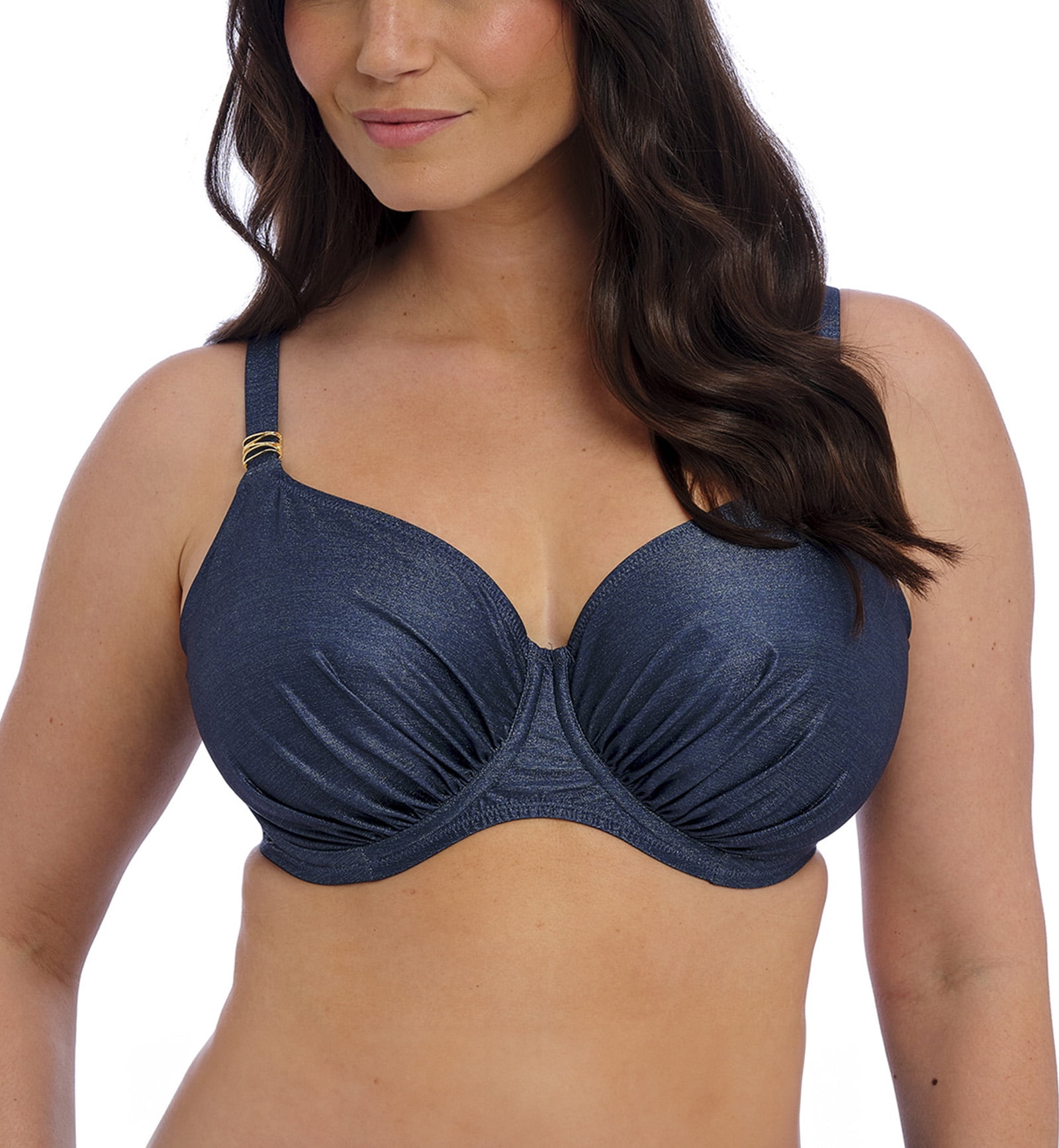 Fantasie Paros Coast Gathered Full Cup Underwire Bikini Top (506101),38E,Midnight Sparkle ...