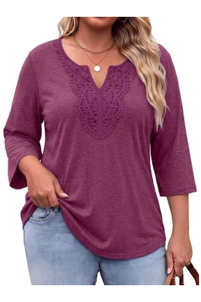 Lace V Neck Tops