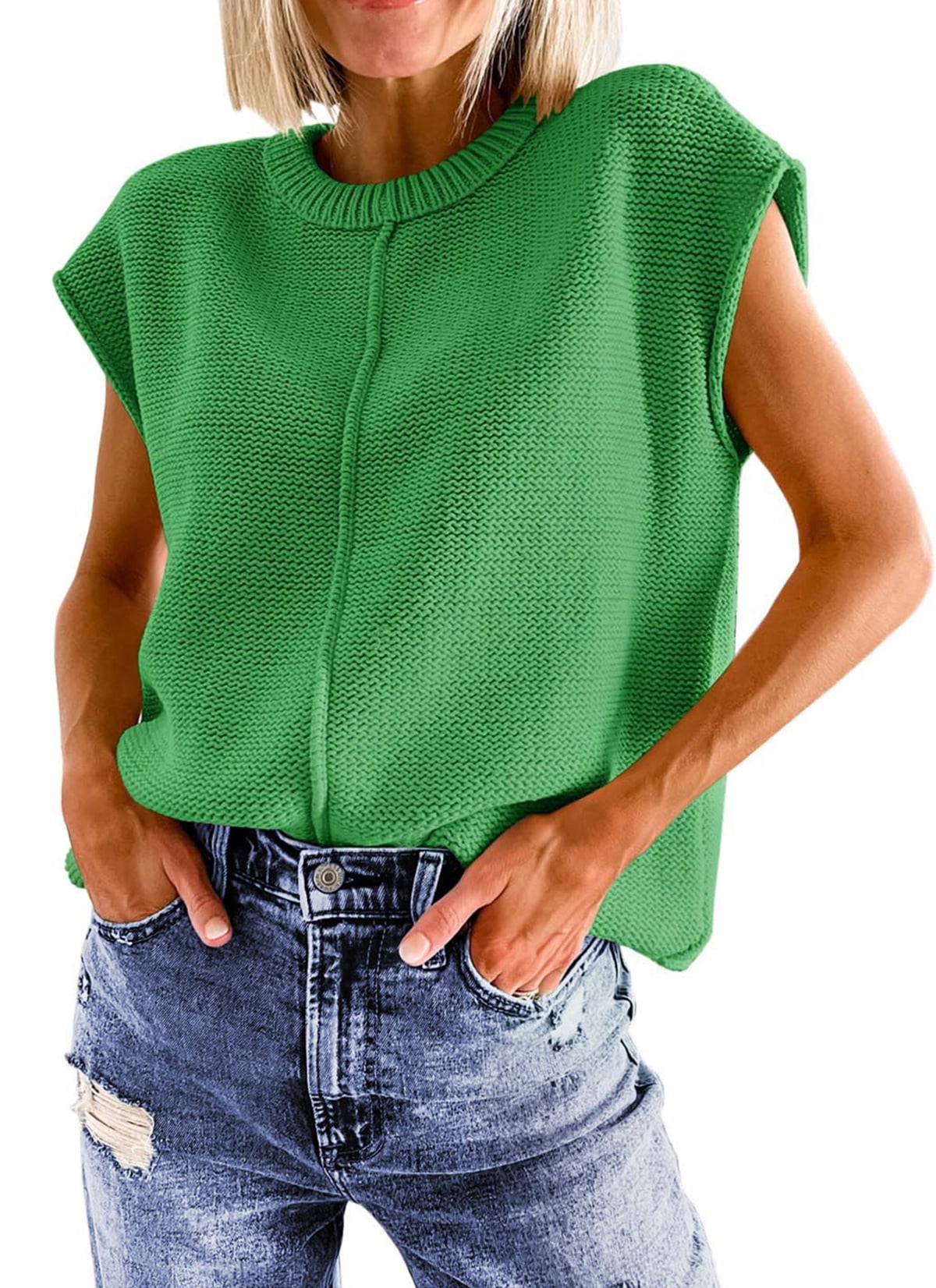Fantaslook Cap Sleeve Sweater Vest, Lightweight Knit Pullover Tops for ...