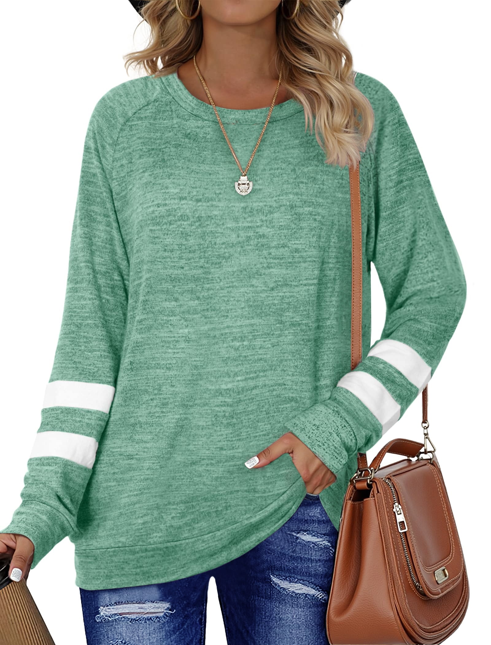 Trendy Fantaslook Women's Clothing: Color Block Crewneck Sweatshirt ...