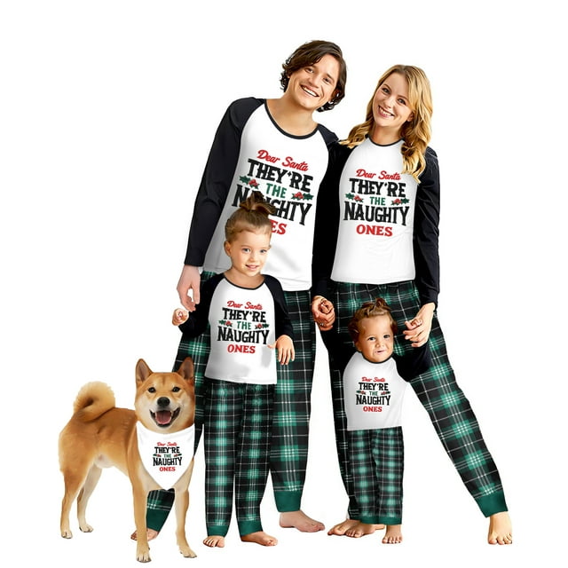 Fantaslook Christmas Pajamas Sets for Family Long Sleeve Tops And Plaid ...