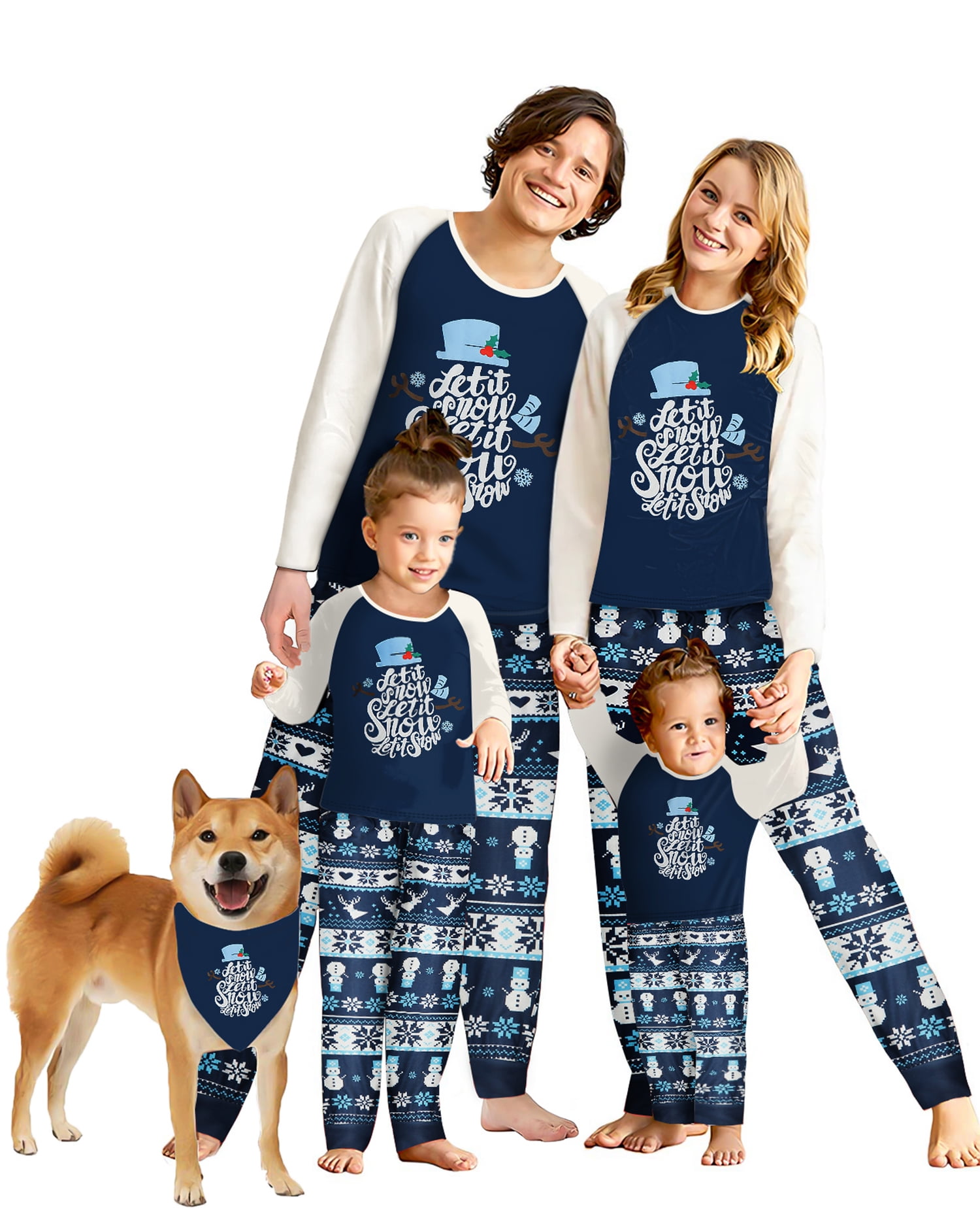 Fantaslook Christmas Pajamas Sets for Family Long Sleeve Tops and Plaid ...