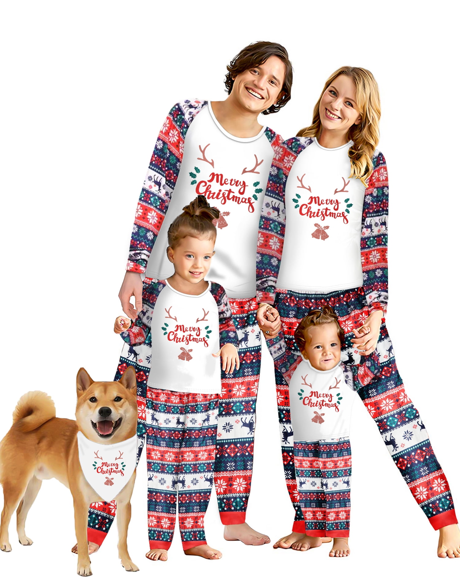 Fantaslook Christmas Pajamas Sets for Family Long Sleeve Tops And Plaid ...
