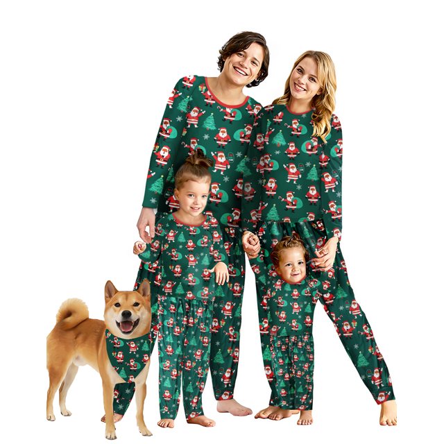 Fantaslook Christmas Pajamas Sets for Family Long Sleeve Tops And Plaid ...