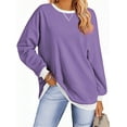 Fantaslook Color Block Sweatshirts for Women Crewneck Long Sleeve Oversized Pullover Tops Casual ...