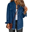 SHEWIN Women's Plus Size Denim Jacket Casual Ladies Jean Jacket ...