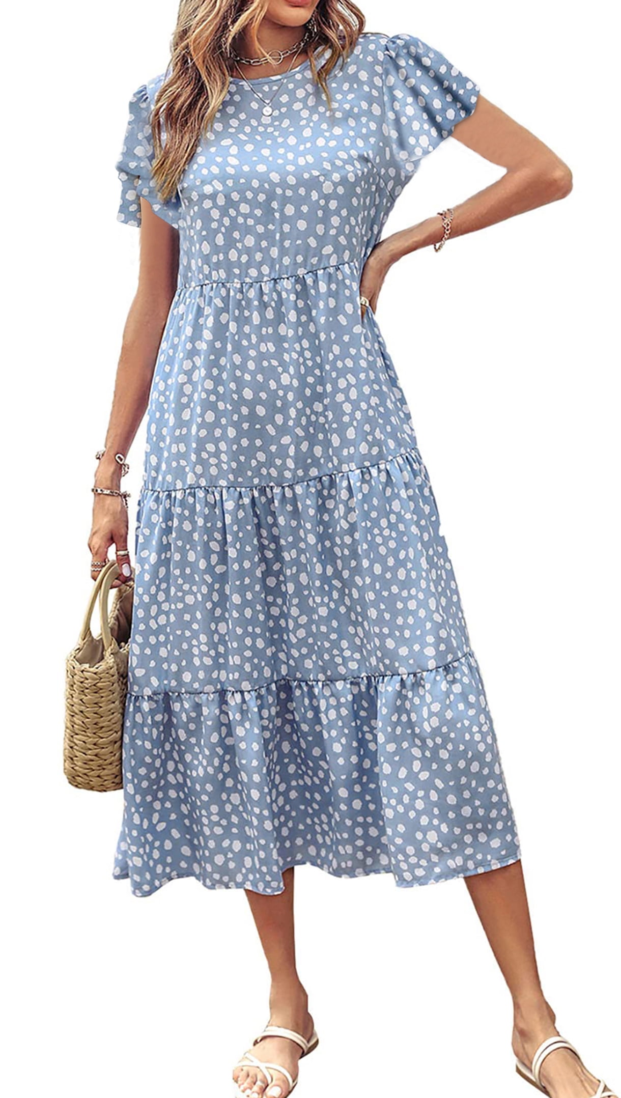 Fantaslook Tropical Vintage Beachy Summer Dresses for Women, Casual ...