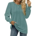 Fantaslook Dressy Blouses for Women Fall Fashion Long Sleeve Shirts Pleated Tunic Tops Trendy ...