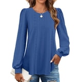 Fantaslook Eyelet Blouses for Women Dressy Casual Long Sleeve Shirts ...