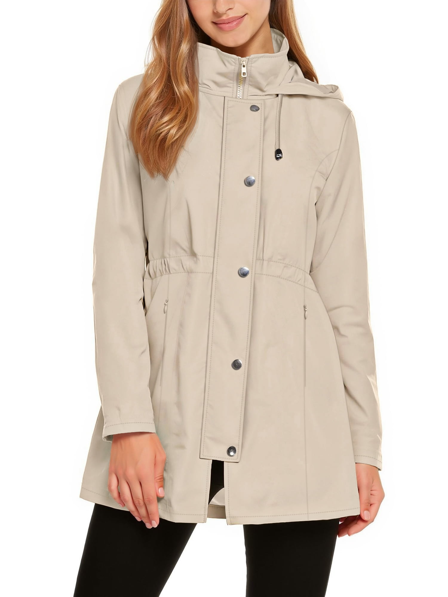 Fantaslook Fall Jackets for Women Hooded Windbreaker Water-Resistant ...
