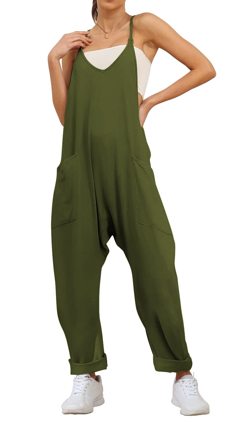 Fantaslook Baggy Jumpsuit Women, Sleeveless Spaghetti Strap Overalls ...