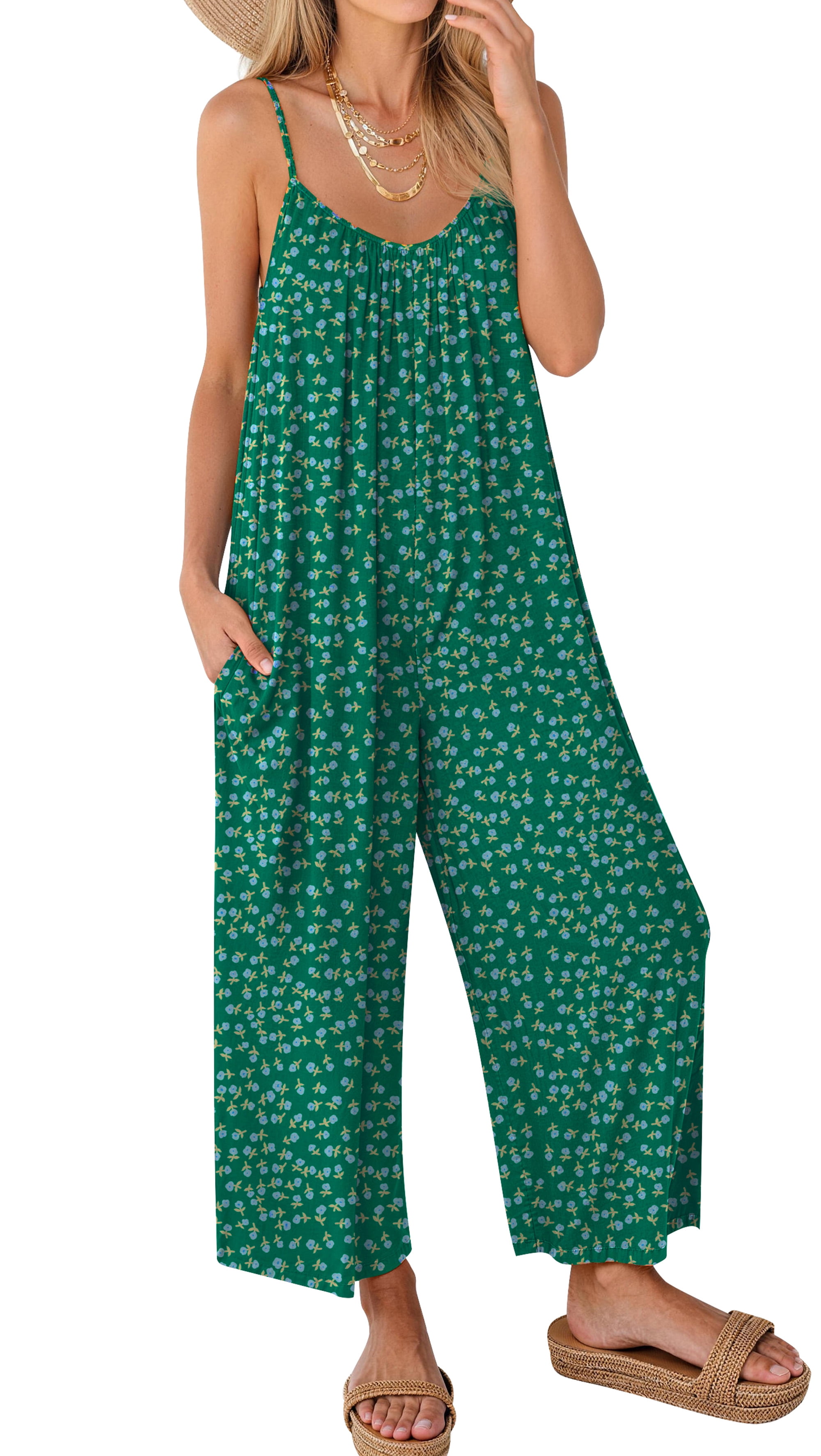 Fantaslook Jumpsuits for Women Casual Sleeveless Spaghetti Strap ...