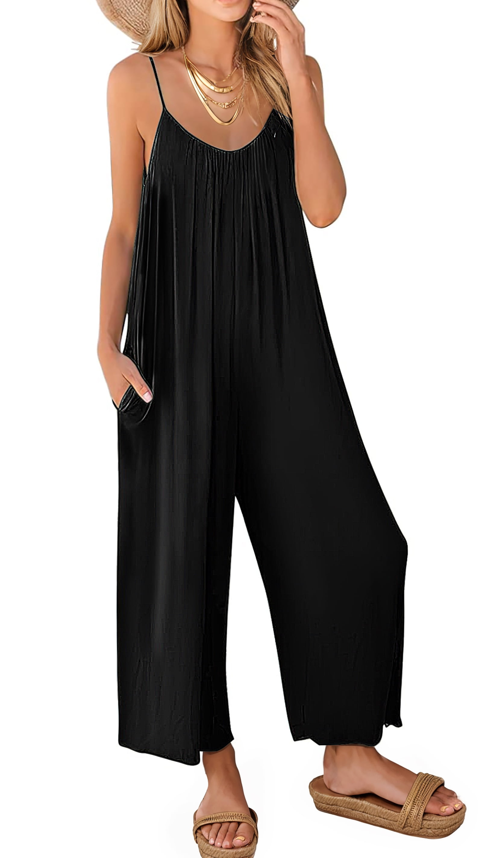 Fantaslook Jumpsuits for Women, Sleeveless Spaghetti Strap Rompers ...