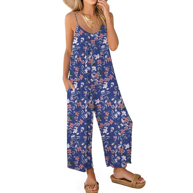 Fantaslook Jumpsuits for Women Casual Sleeveless Spaghetti Strap ...